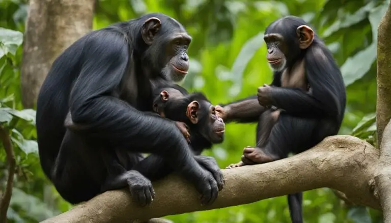 How do family bonds and relationships work in chimpanzee groups?