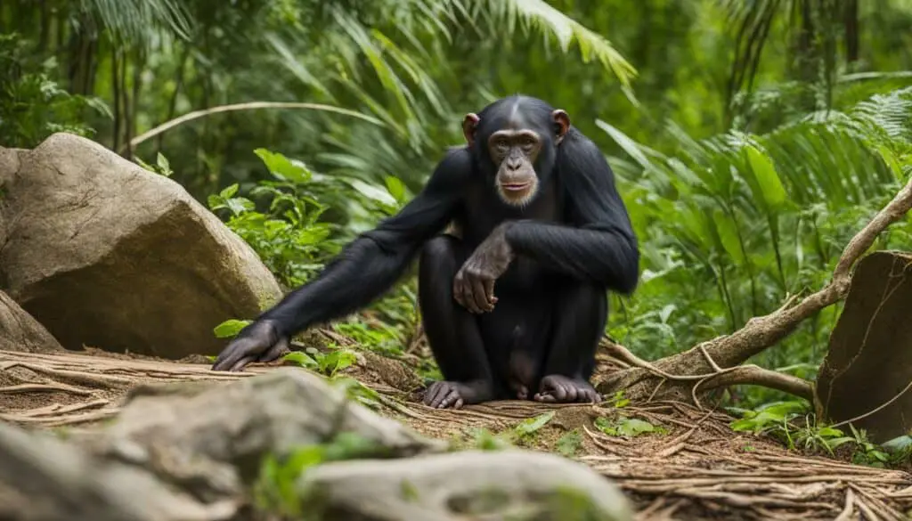 How have chimpanzees adapted to their environments?