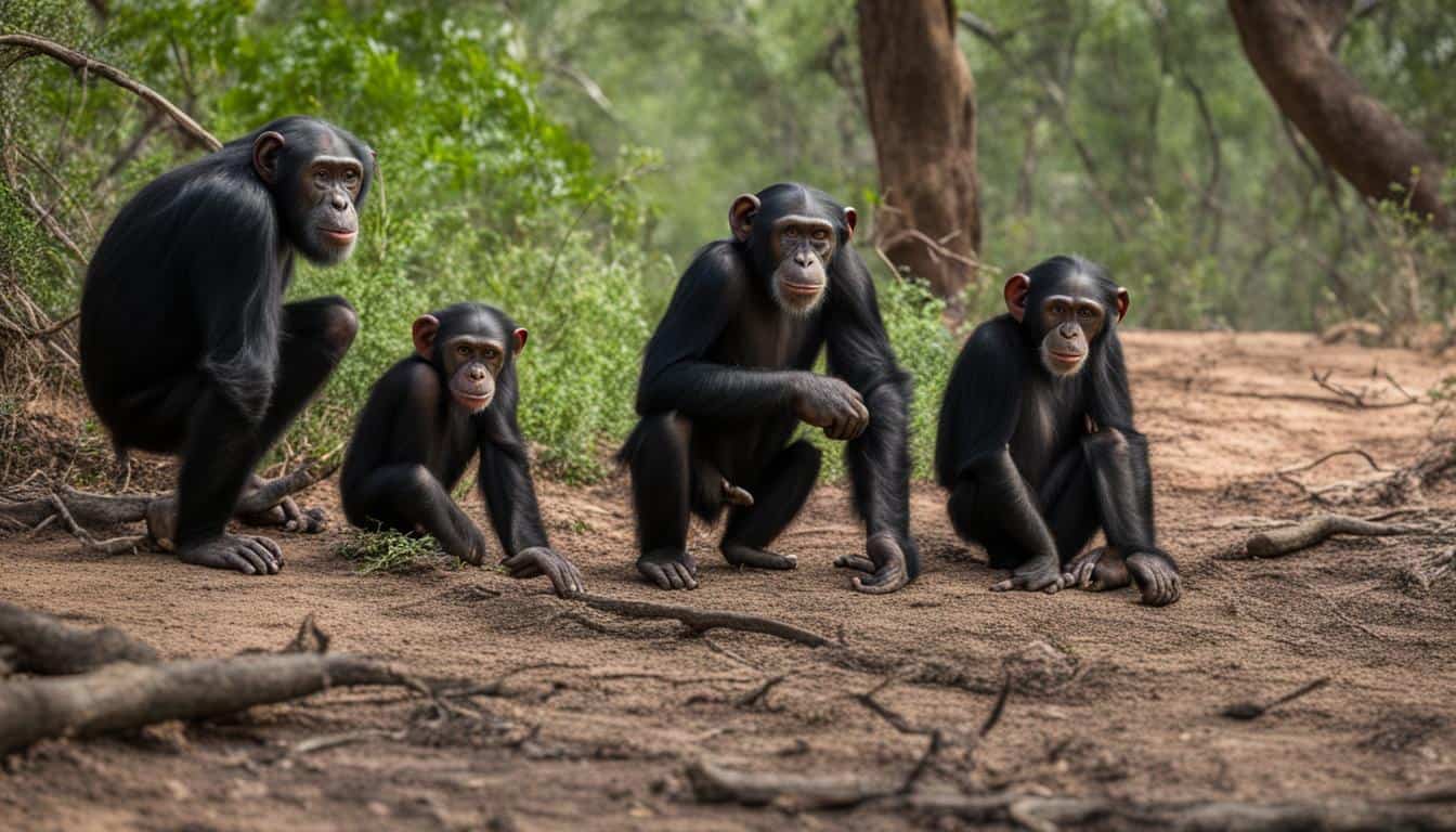 How are chimpanzees affected by climate change in their habitats?