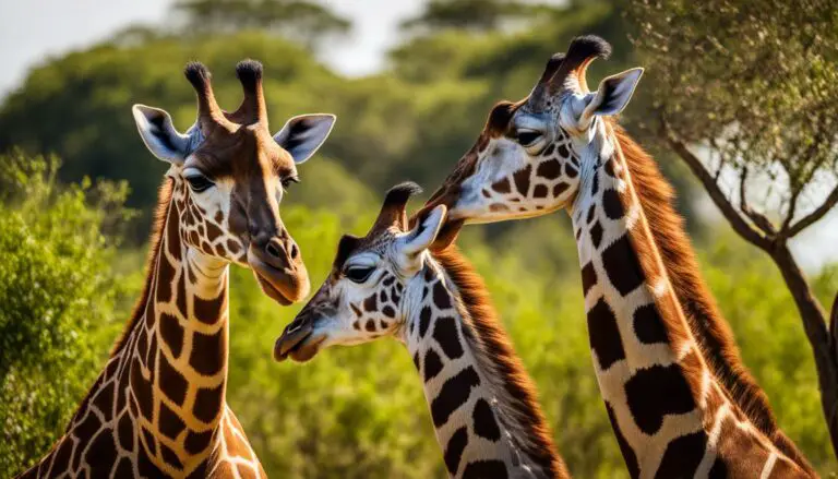 How do giraffes behave in the wild and in captivity?