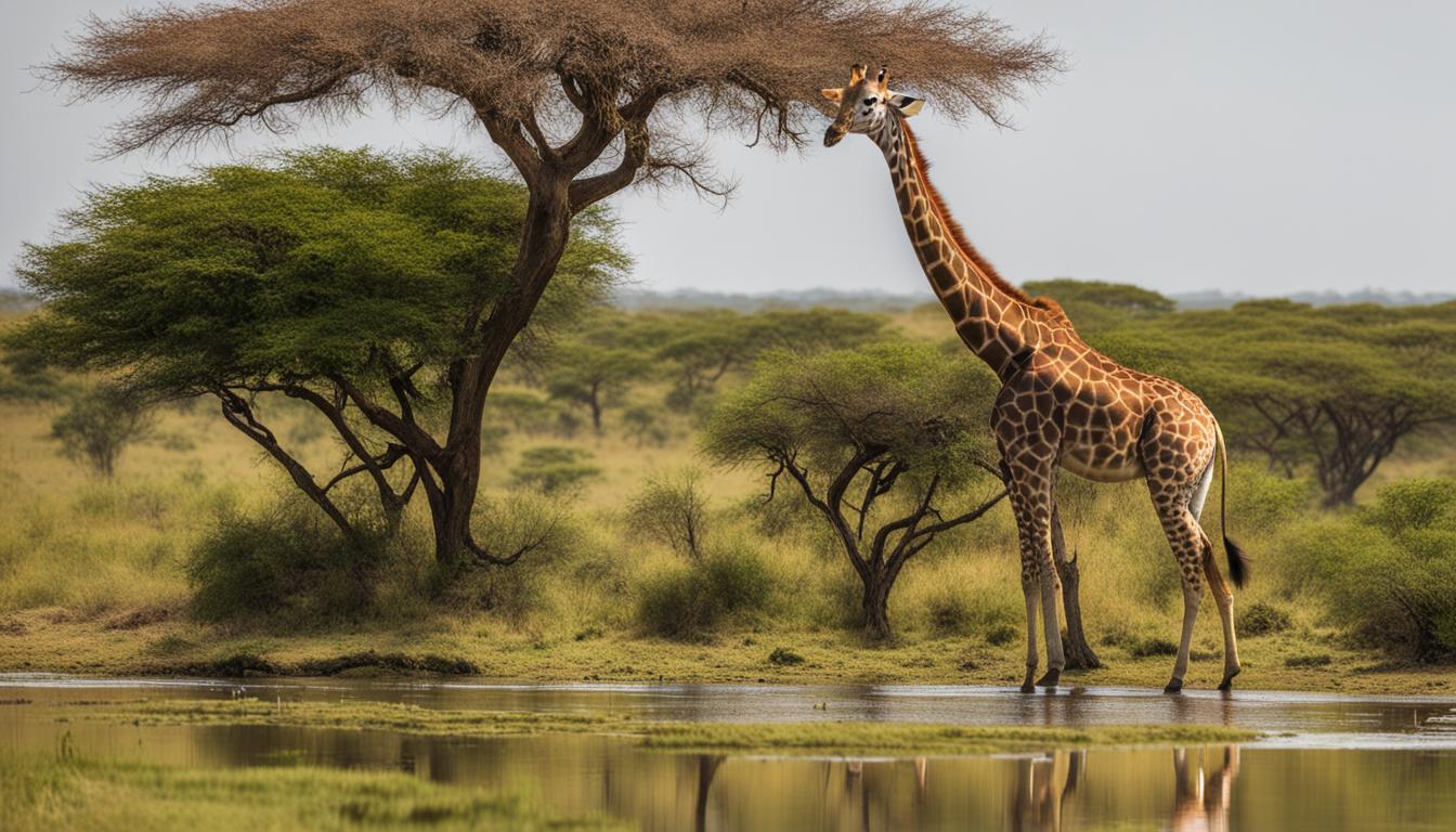How have giraffes adapted to their environments?