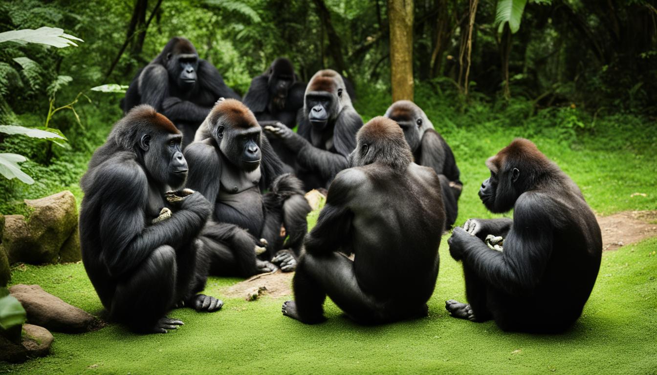 How do gorilla groups function, and what are their dynamics?