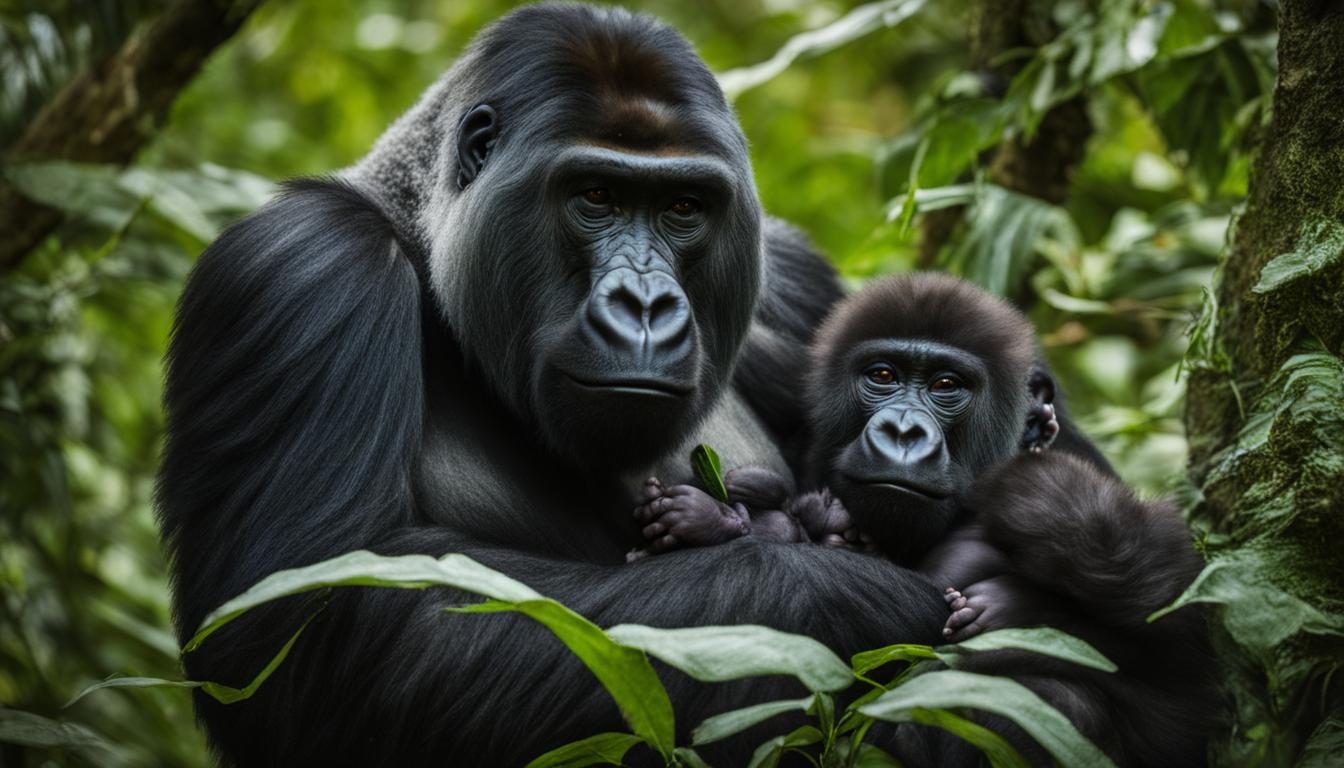How do gorillas reproduce, and what is their reproduction cycle?