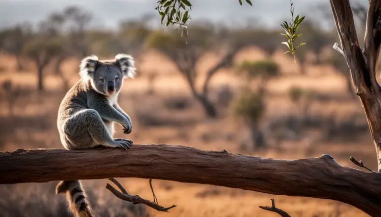 How are koalas affected by climate change in their habitats?