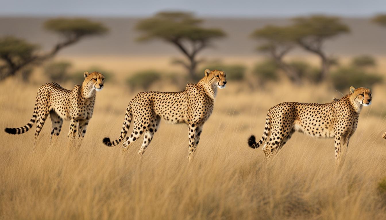 How are social hierarchies established in cheetah groups?