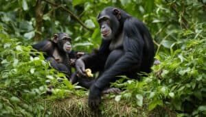 How are chimpanzee families structured in the wild?