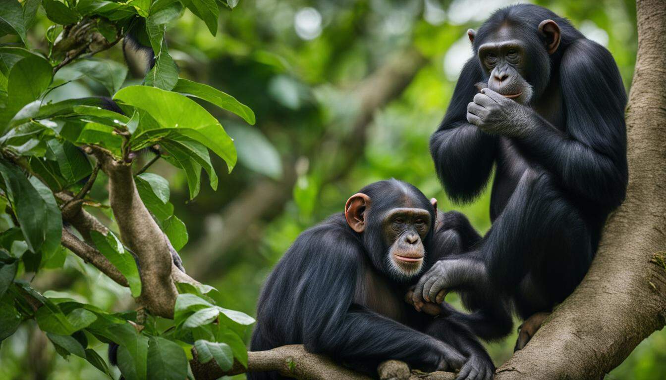 What sounds and communication methods do chimpanzees use?