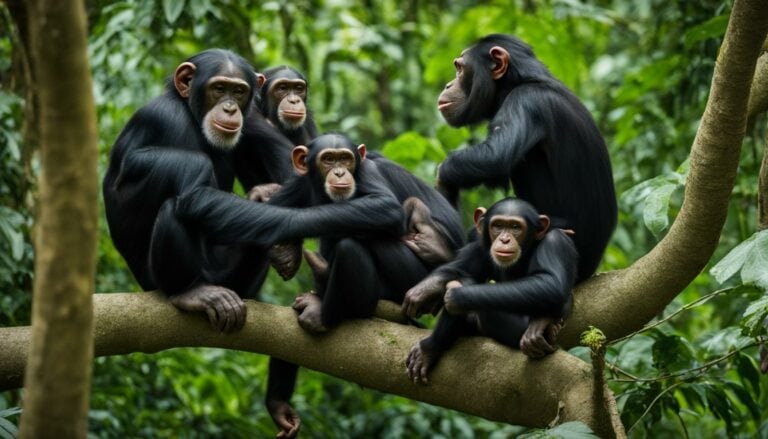 How do chimpanzees establish and defend their territories?