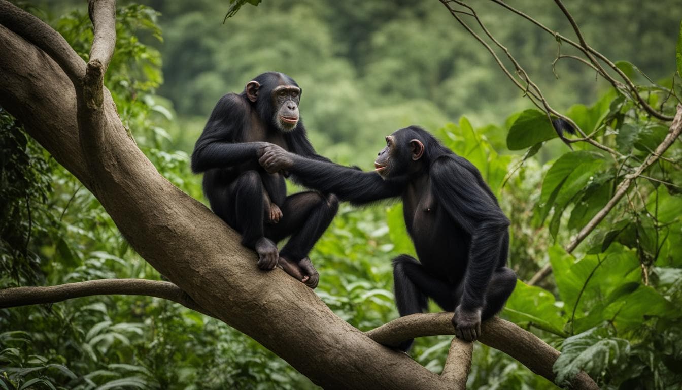 How do chimpanzees mate and reproduce in the wild?