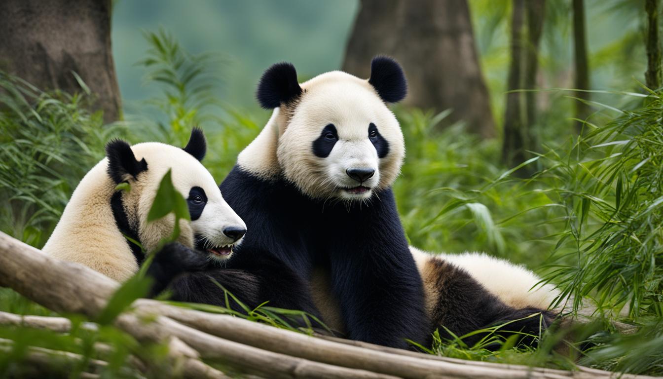 How do giant panda cubs grow and develop?