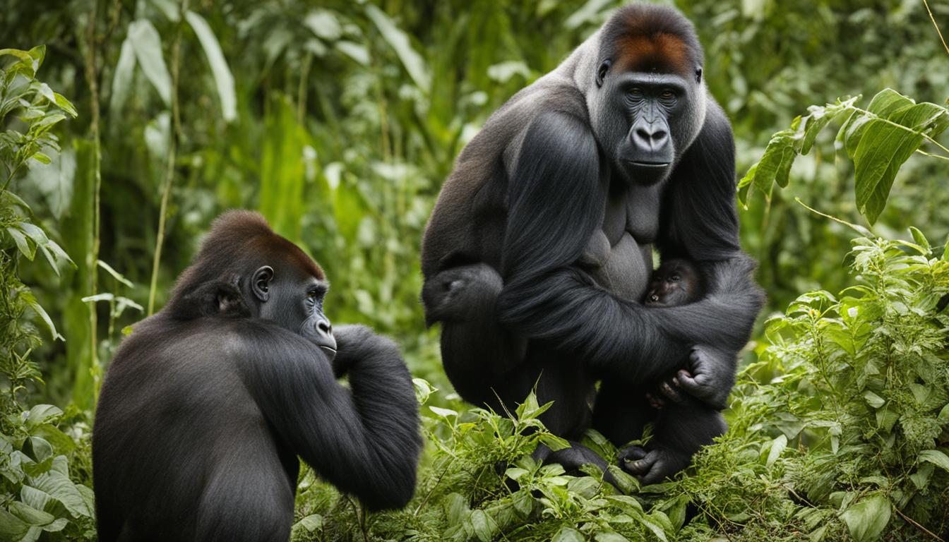 How do gorillas mate and reproduce in the wild?