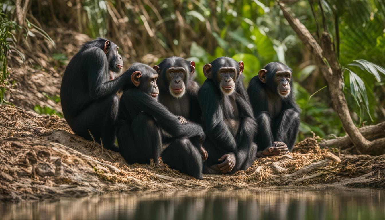 How are chimpanzees affected by climate change in their habitats?