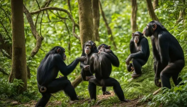 How do chimpanzees communicate with each other in the wild?
