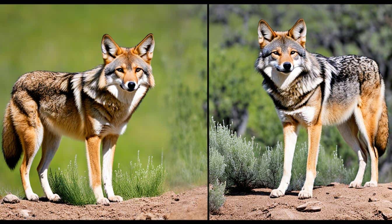 How can you tell the difference between a coyote and a wolf?