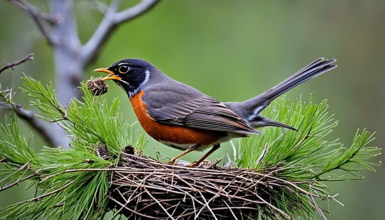 What are the nesting habits of the American robin?