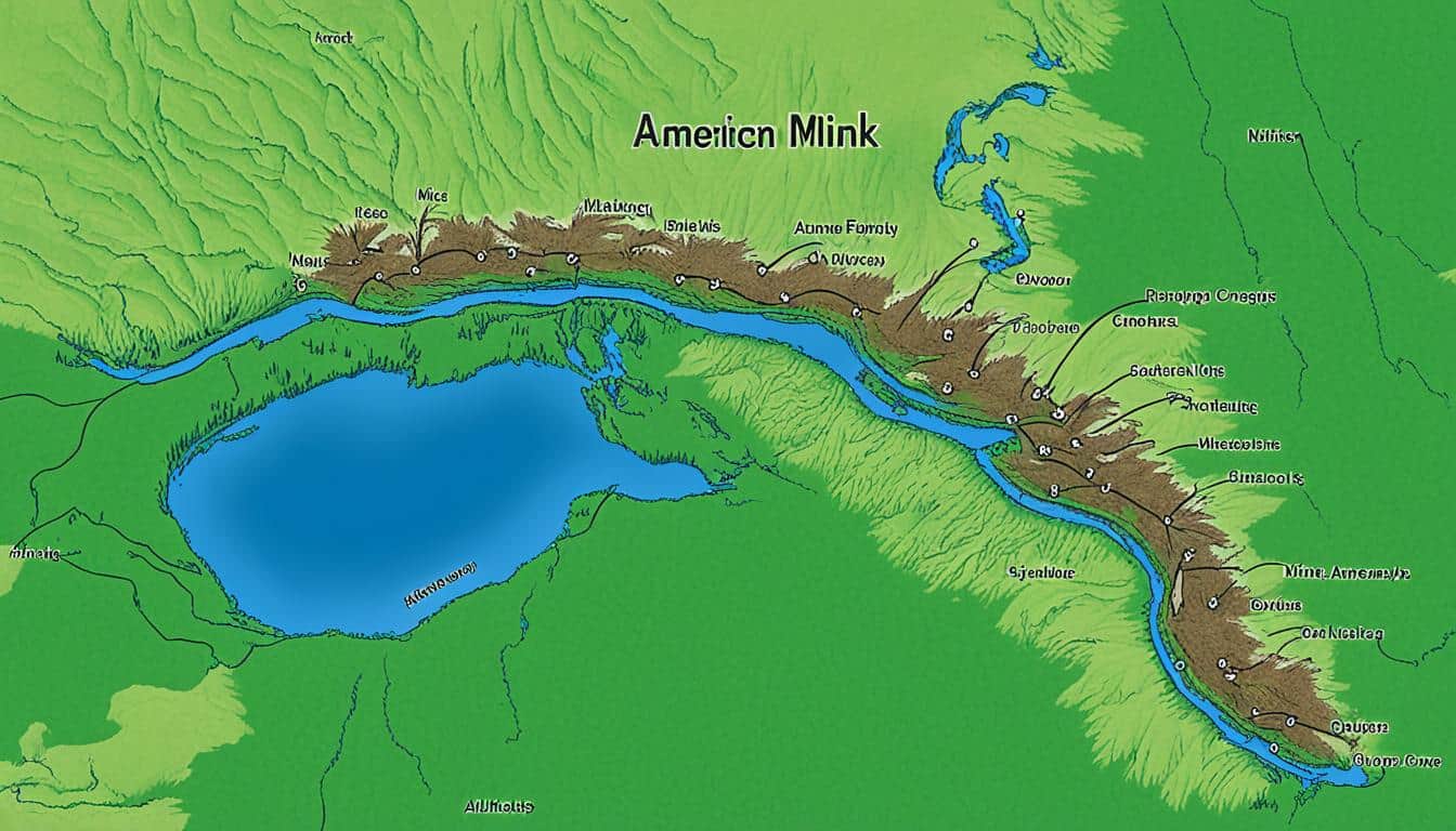 What is the range of the American mink?