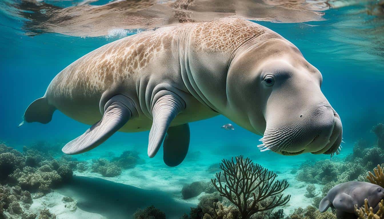 How do dugongs care for their young?