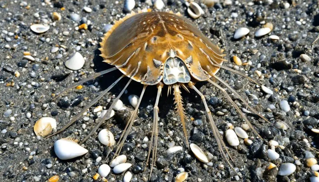 How do horseshoe crabs molt their exoskeleton?