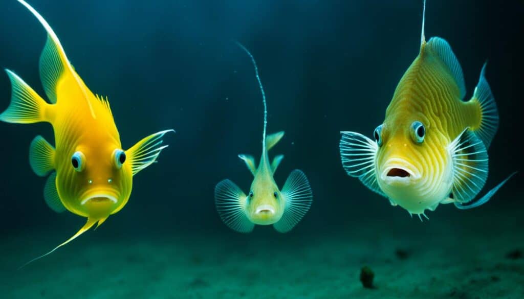 How do male and female anglerfish differ?