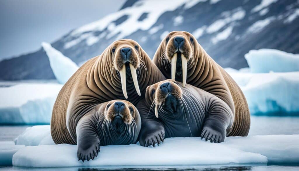 How do walruses adapt to cold environments?