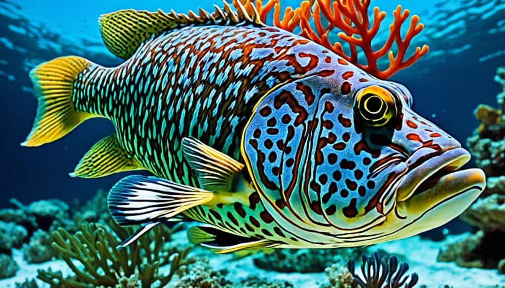 How do groupers interact with other marine life?