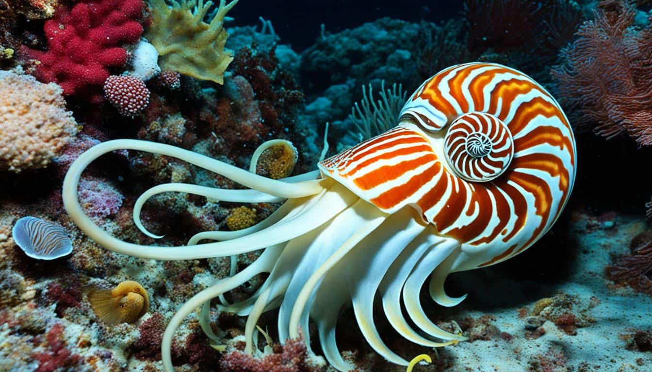 How do nautiluses hunt for food?