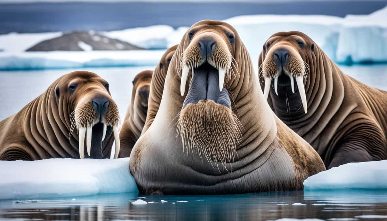 How do walruses adapt to cold environments?