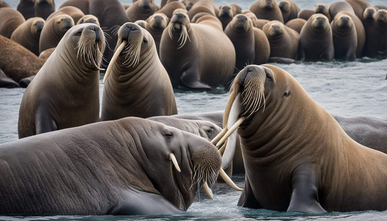 How do walruses communicate?